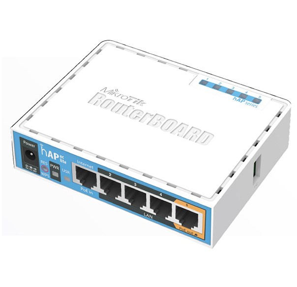 MikroTik hAP ac ruter WiFi & 3G / LTE AC750Mb/s High Power 200mW 5x LAN/WANmodemi