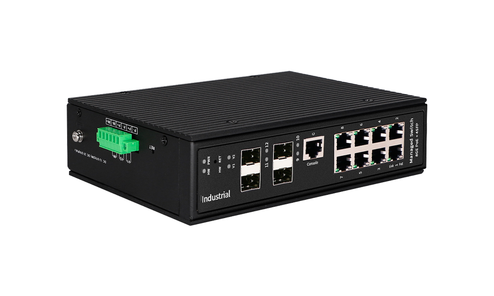 Hasivo G1200WP-8G-4S Upravljivi industrijski PoE++ svič sa 8 PoE portova 4 SFP slota