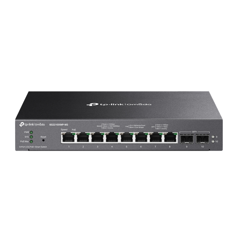 Omada SG2210XMP-M2 8-portni 2.5G PoE+ smart svič 2x 10G SFP+ uplink
