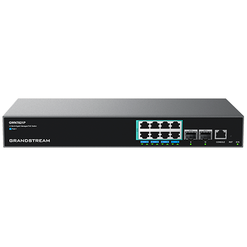 Grandstream GWN7821P Layer 3 multi-gigabit PoE++ svič 8×2.5G port 2x10G SFP+ uplink