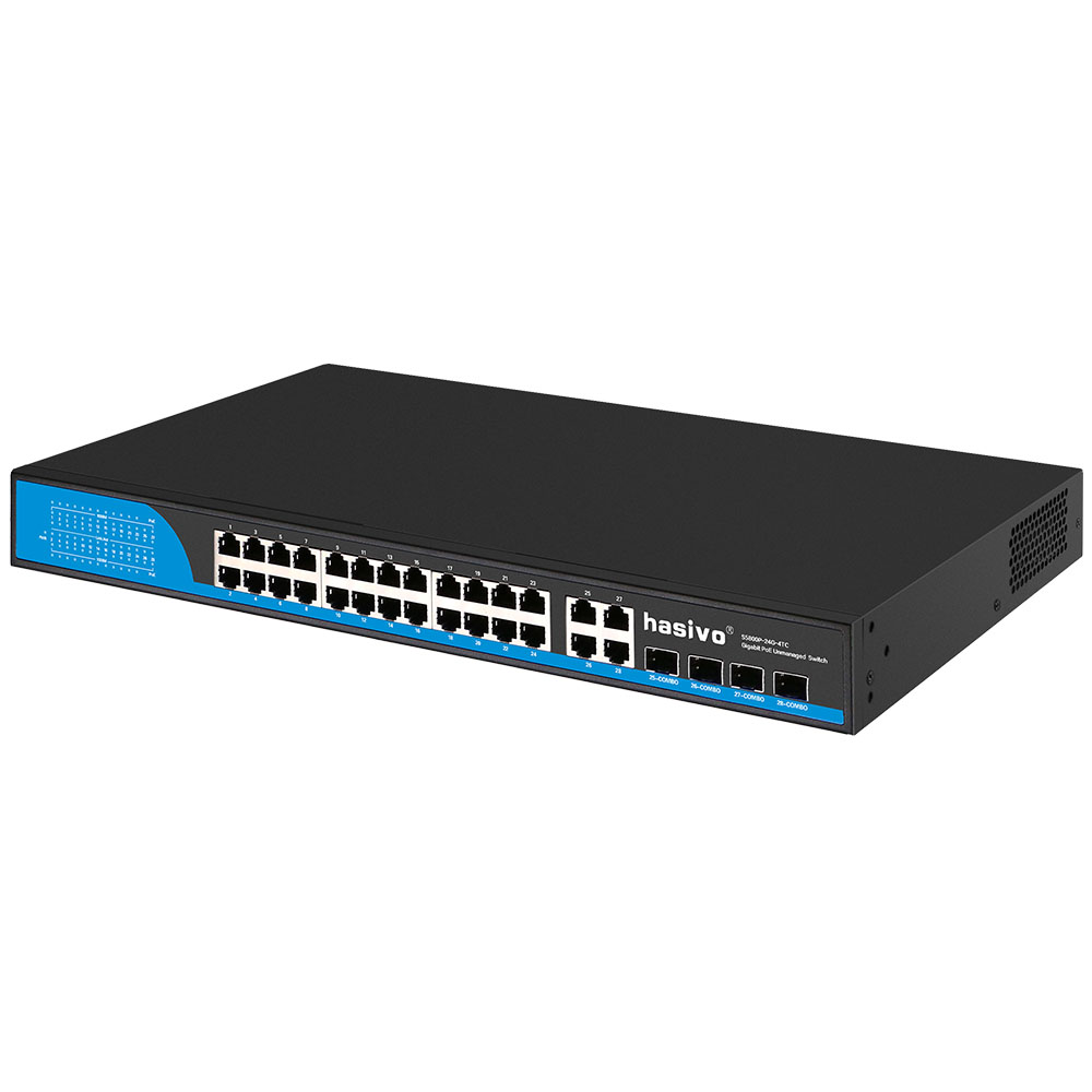 Hasivo upravljiv S5800W-24G-4TC svič 19″/1U 24 gigabit 10/100/1000Mb/s + 4 RJ45 / SFP