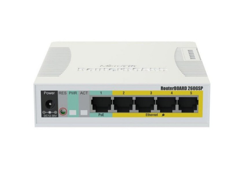 MikroTik RB260GSP / CSS106-1G-4P-1S PoE upravljiv svič