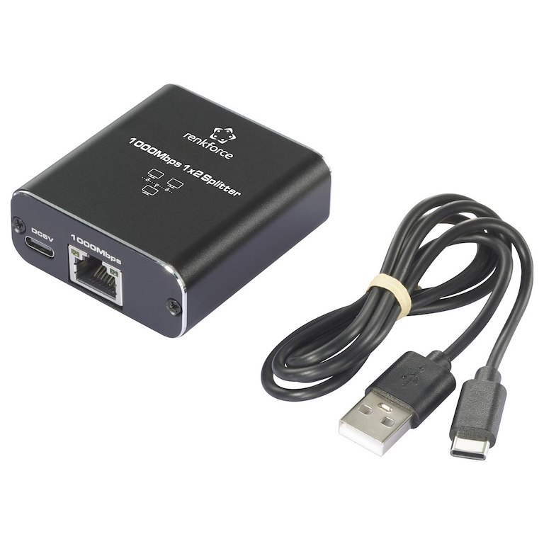 Renkforce RF-GES-200 – Gigabitni Ethernet Splitter, 2-portni, 1000 Mbit/s