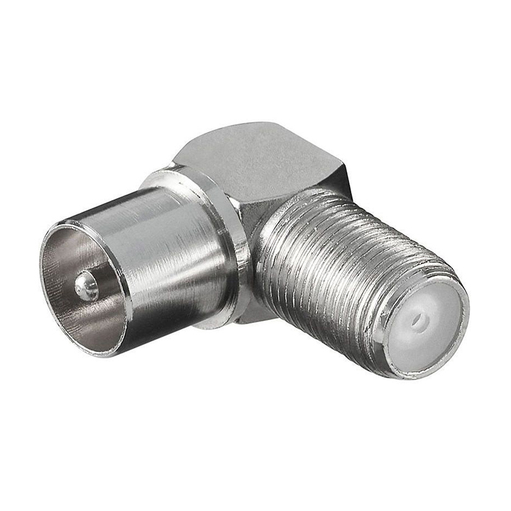Adapter F konektor ženski – RF muški ugaoni 90