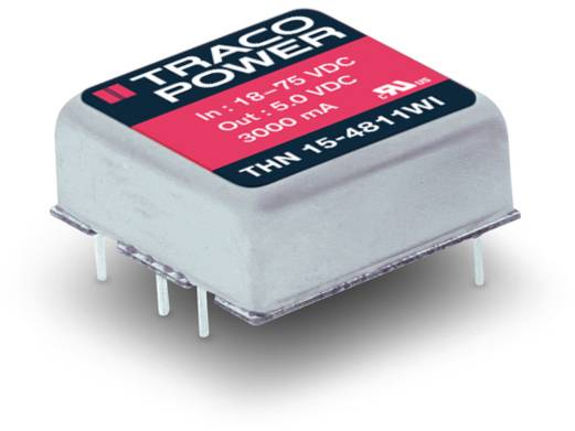 TracoPower THN 15-2425WI DC/DC napajanje – ispravljac za stampanu plocu 24 V/DC 24 V/DC, -24 V/DC 315 mA 15 W Broj izlaza: 2 x.