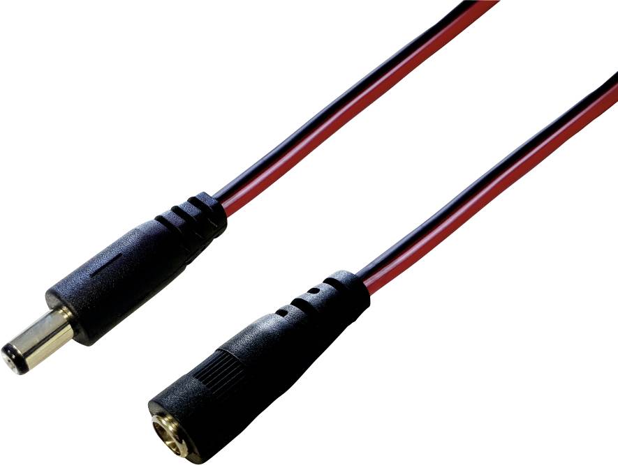 Tru Components TC-2516077 niskonaponski produzni kabl niskonaponski muski konektor – niskonaponski zenski konektor 5,5 mm 2,1 mm 5,5 mm 2,1 mm 3,00 m 100 kom