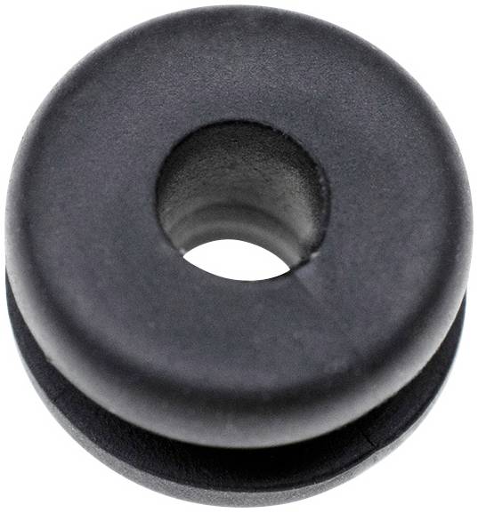 Tru Components TC-10820704 kablovska uvodnica Stezaljka fi (maks.) 4 mm cvrstoca ploce (maks.) 1 mm PVC crna 1000 kom