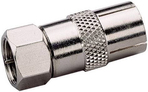 Tru Components TC-2520006 F-koaksijalni adapter Prikljucci: F-utikac, IEC koaksijalna uticnica 100 kom