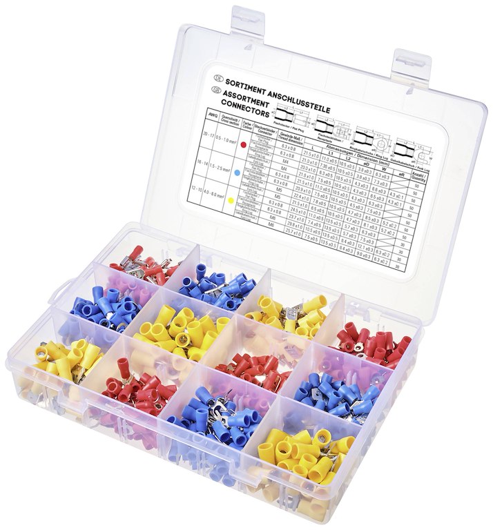 TRU Components TC-11894508 konektor crvena, plava, žuta (pak. 520 kom)