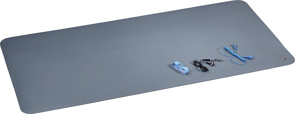 Tru Components ESDM 1190BG ESD set prostirki za stol siva (D * s * V) 1190 * 590 * 2 mm uklj. kabl za uzemljenje, uklj. remen za zglob, uklj. spojna linija