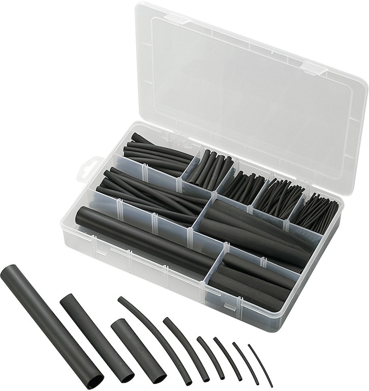 Asortiman termoskupljajucih cevi, crne, odnos skupljanja: 2:1, 3:1, 4:1, 6:1 Tru Components 1572181 HST-302S 1 set