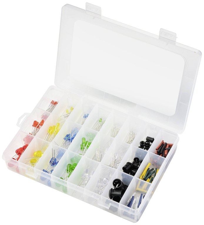 Tru Components LED komplet crvena, plava, zelena, zuta, hladna bela, topla bela okrugla 3 mm, 5 mm, 8 mm 1560 mcd, 2180 mcd, 2500 mcd, 3000 mcd, 4200 mcd, 5800 mcd 07 V, 15 V