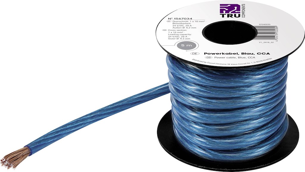 Tru Components 1565201 kabl za uzemljenje 1 * 25 mm 2 plavi 5 m