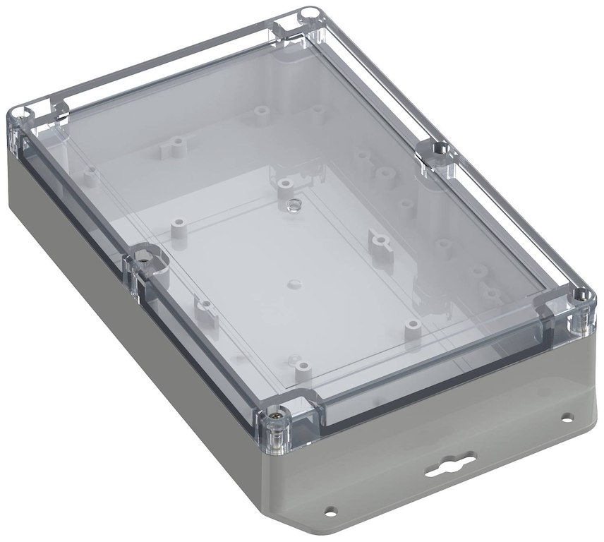 Tru Components TC-10860984 kuciste sa prirubnicom od polikarbonata svetlosiva