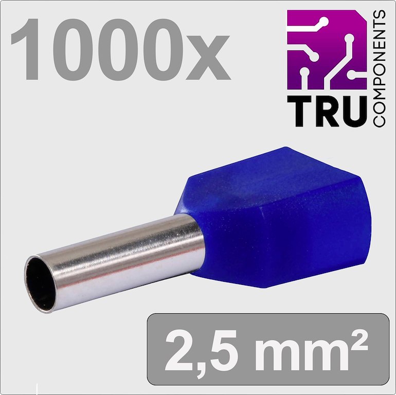 Tru Components TC-13377240 dupla jezgra 2,5 mm 2 delimicno izolovana plava 1000 kom