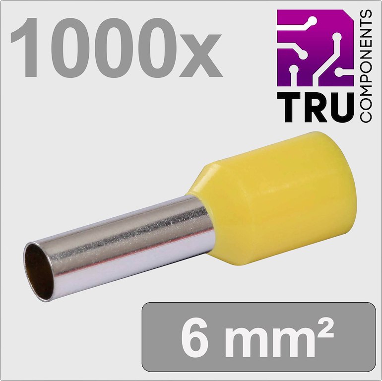 Tru Components TC-13377216 suplja 6 mm 2 delimicno izolovana zuta 1000 kom