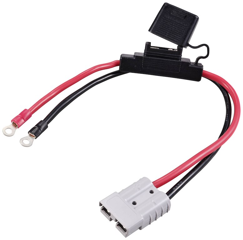 Tru Components TC-12195704 Konektor za bateriju velike struje 50 A na prstenastom prstenu sa drzacem osiguraca 50 A crna, crvena