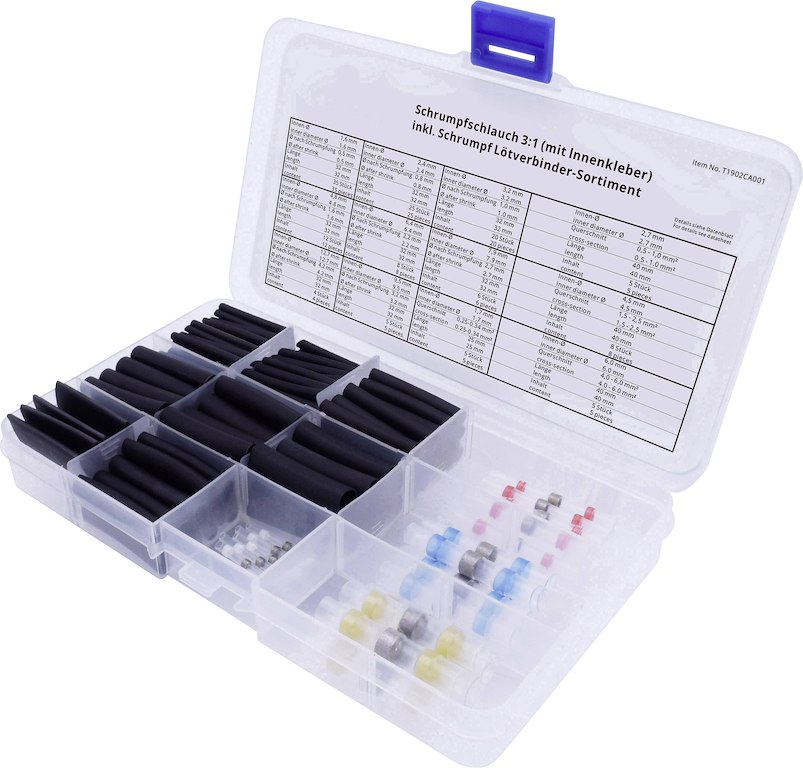 Tru Components T1902CA001 skupljajuca cev-izbor crna Odnos skupljanja:3:1 135 delova