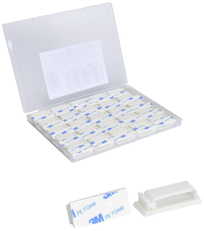 Tru Components T24CA075 samolepljiva montazna baza TC-12888572 za ravan kabl, belo za visekratnu upotrebu 50 komada