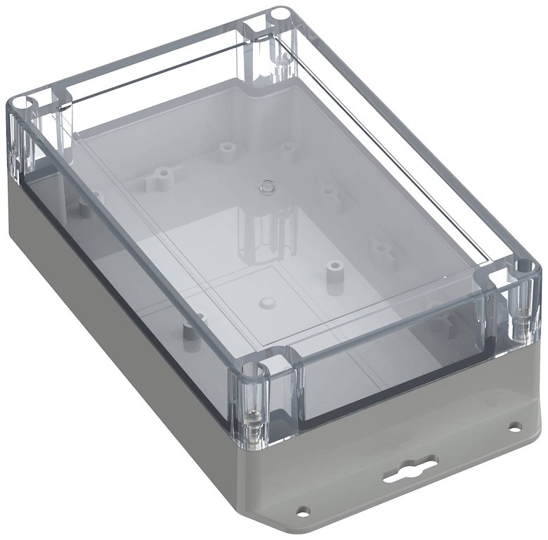 Tru Components TC-10860892 kuciste sa prirubnicom od polikarbonata svetlosiva