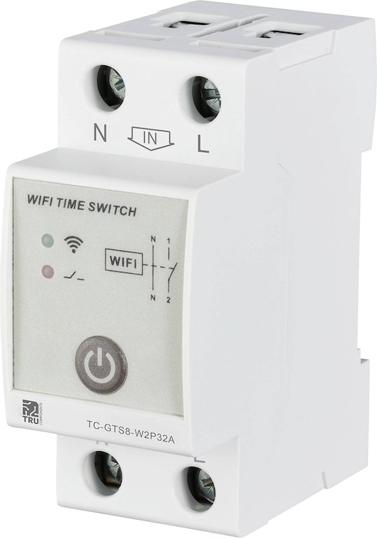 Tru Components TC-12485084 TC-GTS8-V2P32A Vi-Fi prekidac 230 V/AC Vremenski opseg: 1 min – 24 h 1 NE kontakt