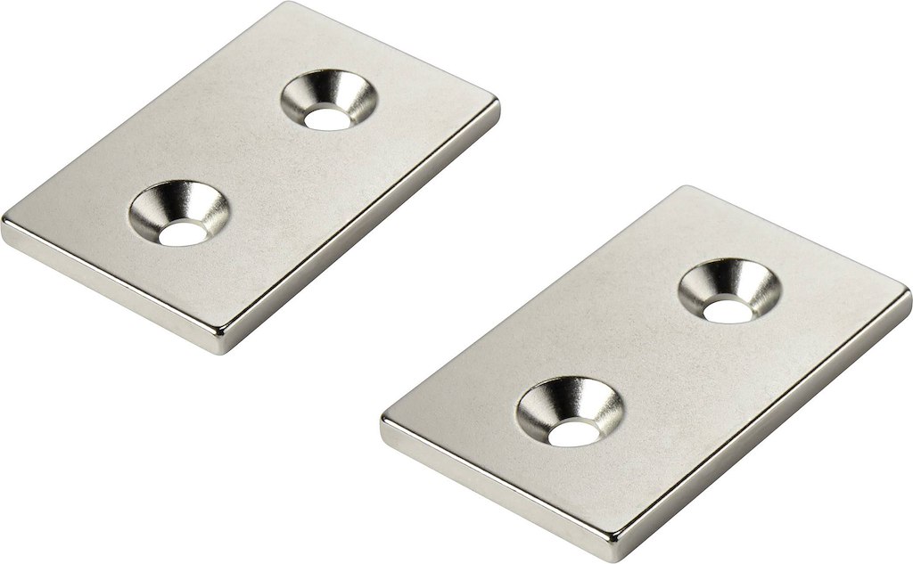Tru Components V40L25T5-2M4 permanentni magnet pravougaoni (D * S * V) 40 * 25 * 5 mm N35 Granicna temperatura (maks.): 80 C