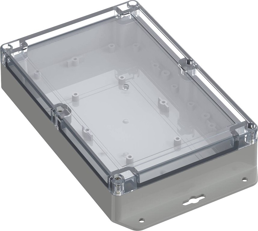 Tru Components TC-10860992 kuciste sa prirubnicom ABS-PC svetlo siva