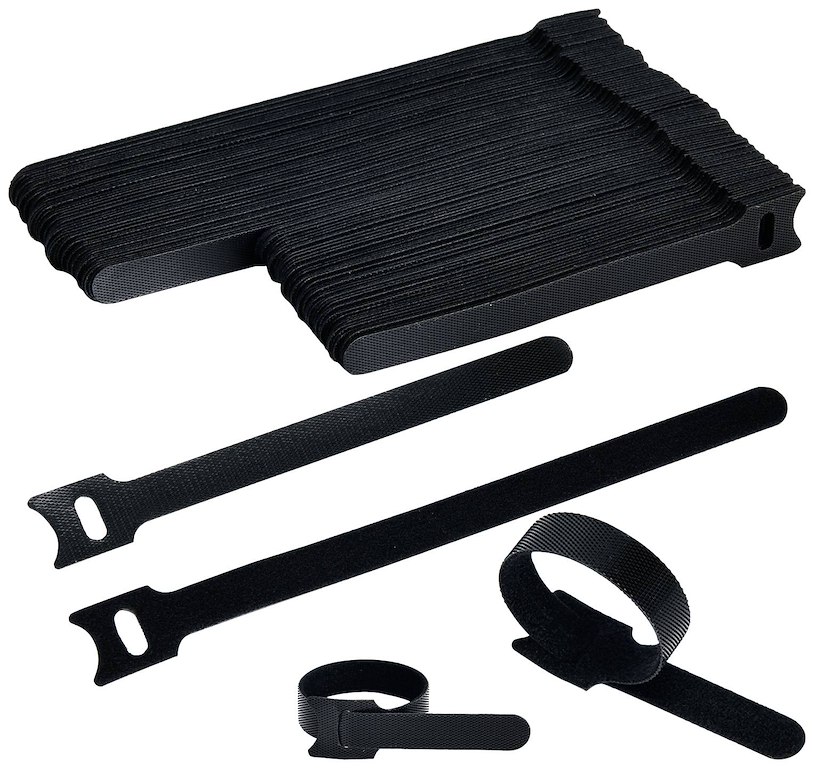 Tru Components T24CA059 Velcro vezica za obmotavanje i meku vunenu tkaninu (D*s) 150, 200 mm, mm * 12 mm crna 100 kom