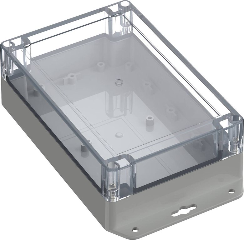 Tru Components TC-10860900 kuciste sa prirubnicom ABS-PC svetlo siva