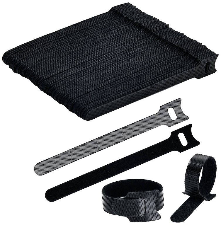 Tru Components T24CA057 Velcro vezica za obmotavanje i mekana vunena tkanina (D*s) 150 mm * 12 mm crna 100 kom
