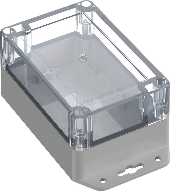 Tru Components TC-10860624 kuciste sa prirubnicom od polikarbonata svetlosiva