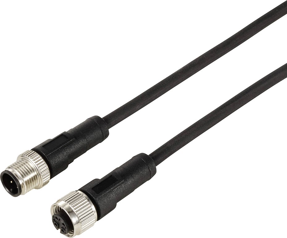 Tru Components TC-12833008 produzetak kabla za senzor/aktivator M12 pravi utikac na ravnu spojnicu 2 m broj polova: 4
