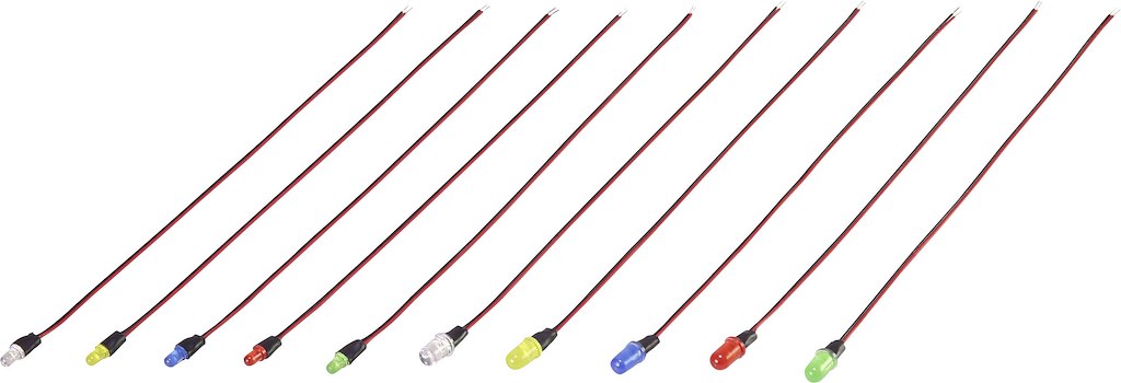 Tru Components TC-6649284 LED komplet zuta, plava, crvena, zelena, bela okrugla 3 mm, 5 mm