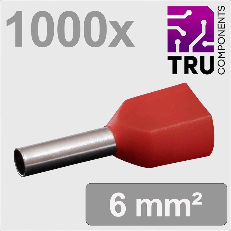 Tru Components TC-13377232 dupla jezgra 1 mm 2 delimicno izolovana crvena 1000 kom