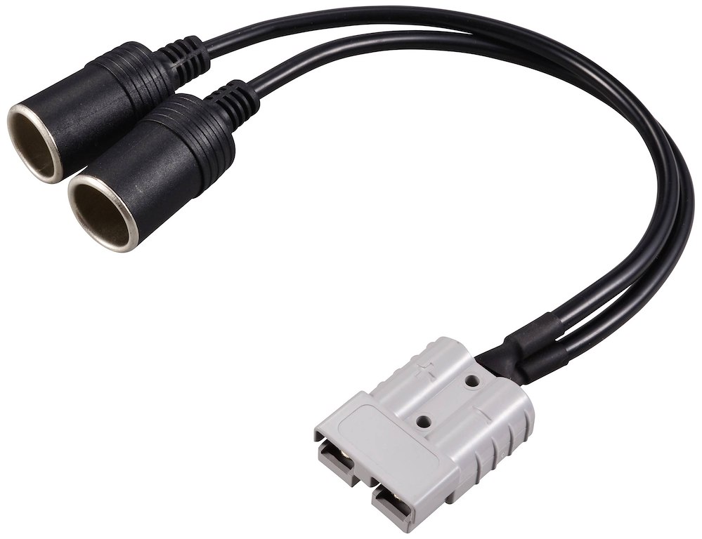 Tru Components TC-12195700 Konektor za bateriju velike struje na 2* uticnici za upaljac za automobile crna