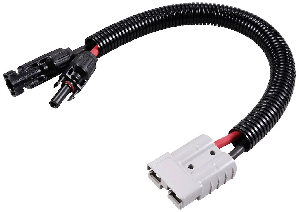 Tru Components TC-12195636 Konektor velike struje 50 A na MC4 solarni konektor tip B 600 V 30 A crni, crveni