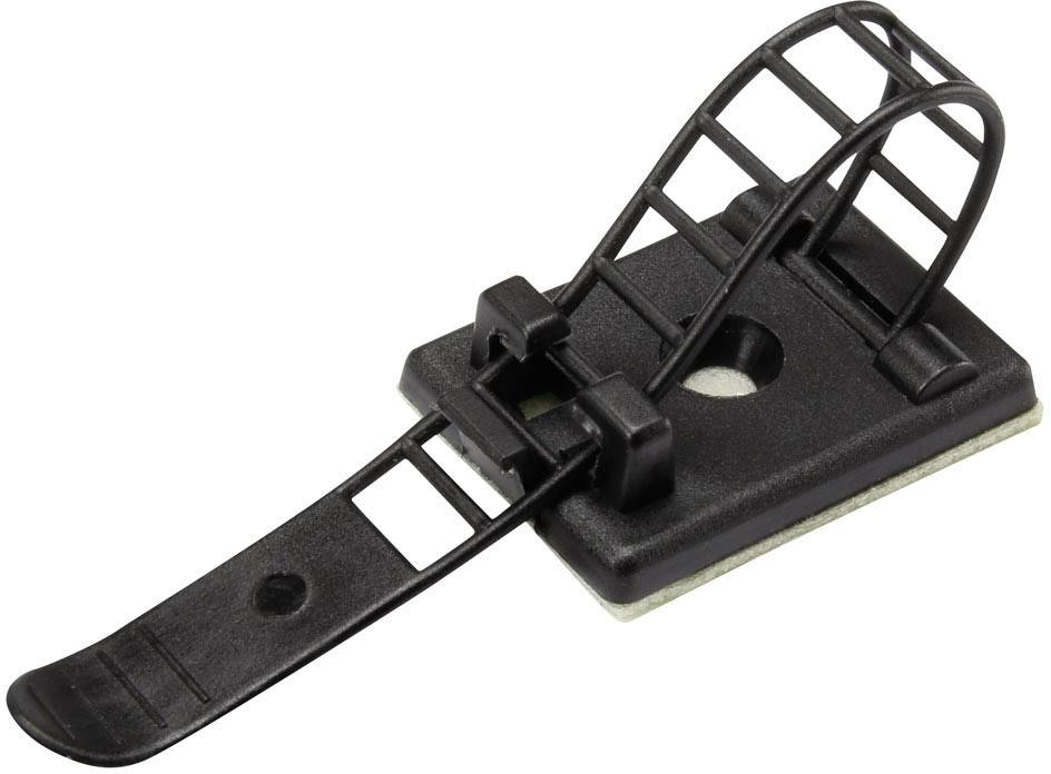 Postolje za montazu, samolepljivo, na srafove, sa trakom za pricvrscivanje, crne Tru Components 1206770 VCT-64 25 komada