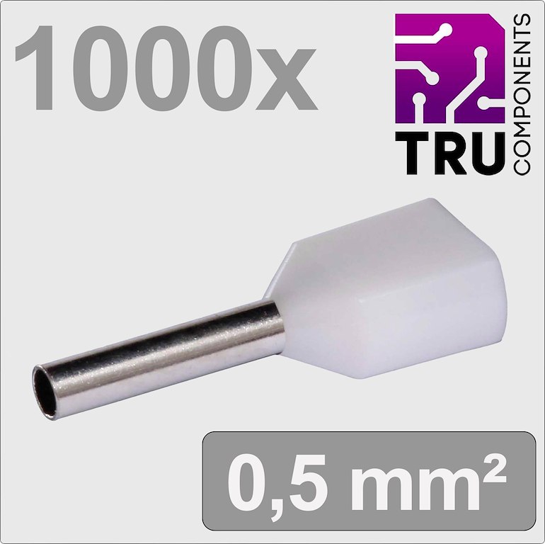Tru Components TC-13377224 dupla jezgra 0,5 mm 2 delimicno izolovana bela 1000 kom