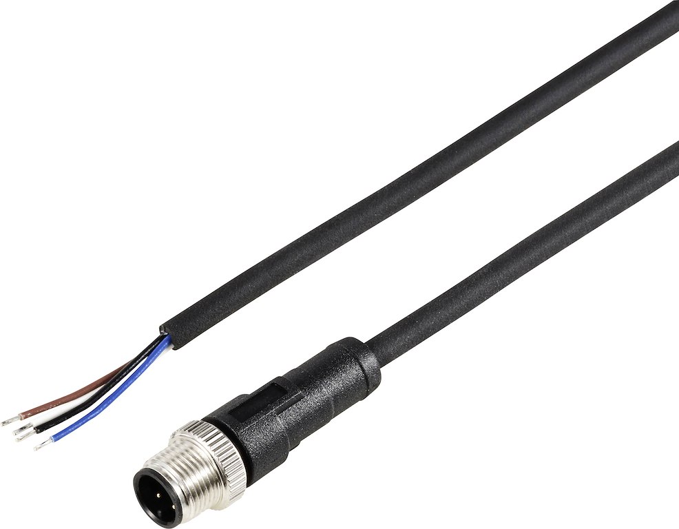 Tru Components TC-12833028 prikljucni kabl senzora/aktivatora M12 ravni muski konektor 2 m broj polova: 4