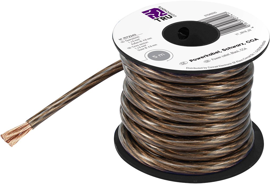 Kabl za uzemljenje 1 * 6 mm 2 crni, providni Tru Components 1572240 5 m