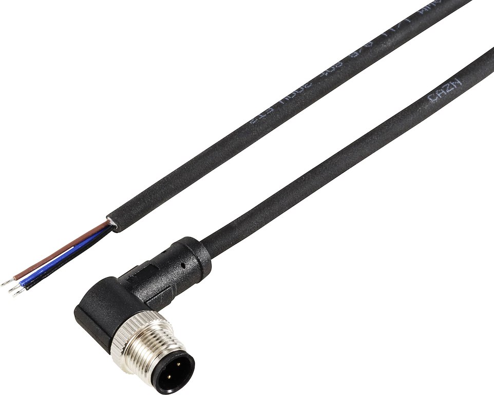 Tru Components TC-12833092 prikljucni kabl senzora/aktivatora M12 ugaoni muski konektor 2 m broj polova: 3