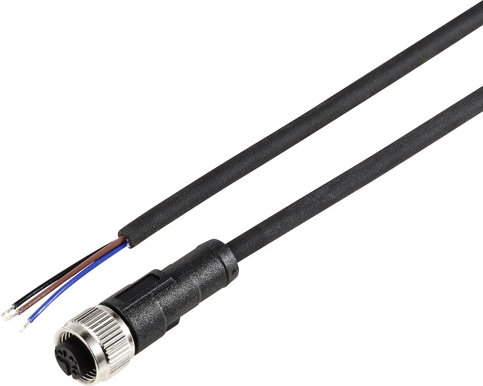 Tru Components TC-12833076 prikljucni kabl senzora/aktuatora M12 ravni zenski konektor 2 m broj polova: 3