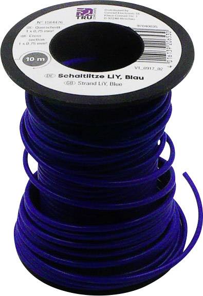 Fino-zicni provodnik LiI 1 * 0,75 mm 2 plavi Tru Components 605721 10 m
