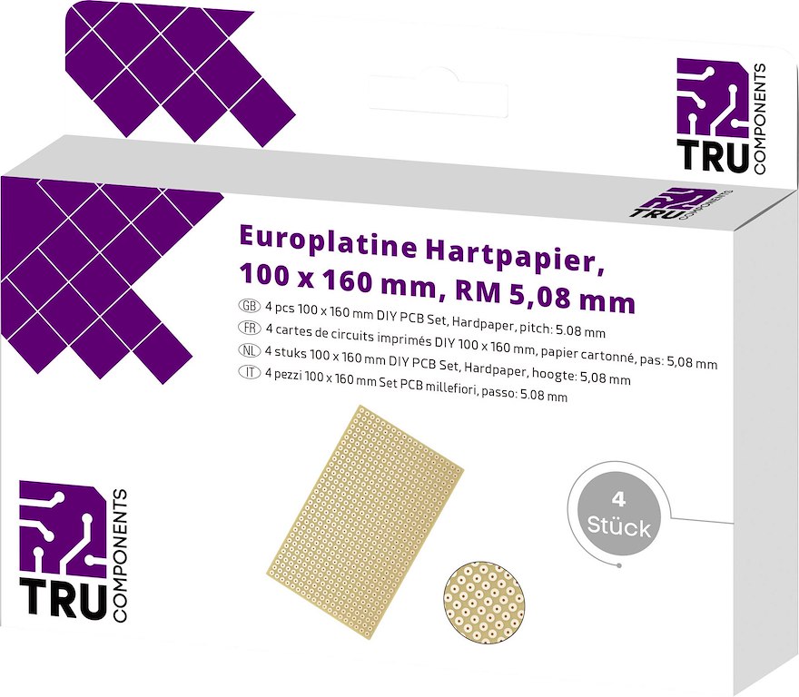 TRU Components 2137878 štampana pločica 160 mm tvrdi papir (pak. 4 kom)
