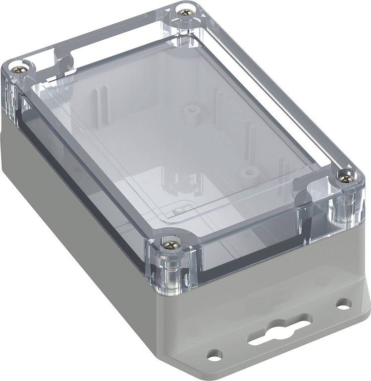 Tru Components TC-10860492 kuciste sa prirubnicom od polikarbonata svetlosiva