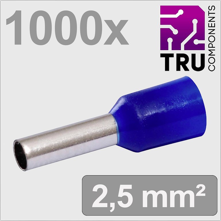 Tru Components TC-13377208 terminali 2,5 mm 2 delimicno izolovani plavi 1000 kom