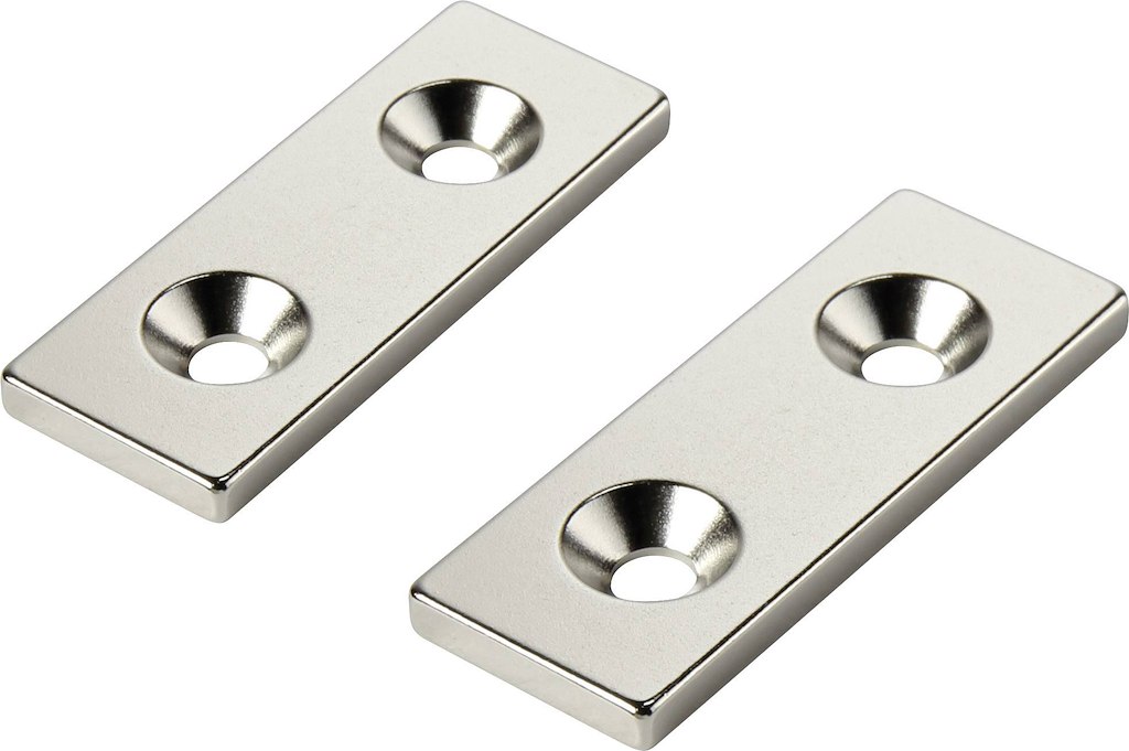 Tru Components V40L15T3-2M4 permanentni magnet pravougaoni (D * S * V) 40 * 15 * 3 mm N35 Granicna temperatura (maks.): 80 C