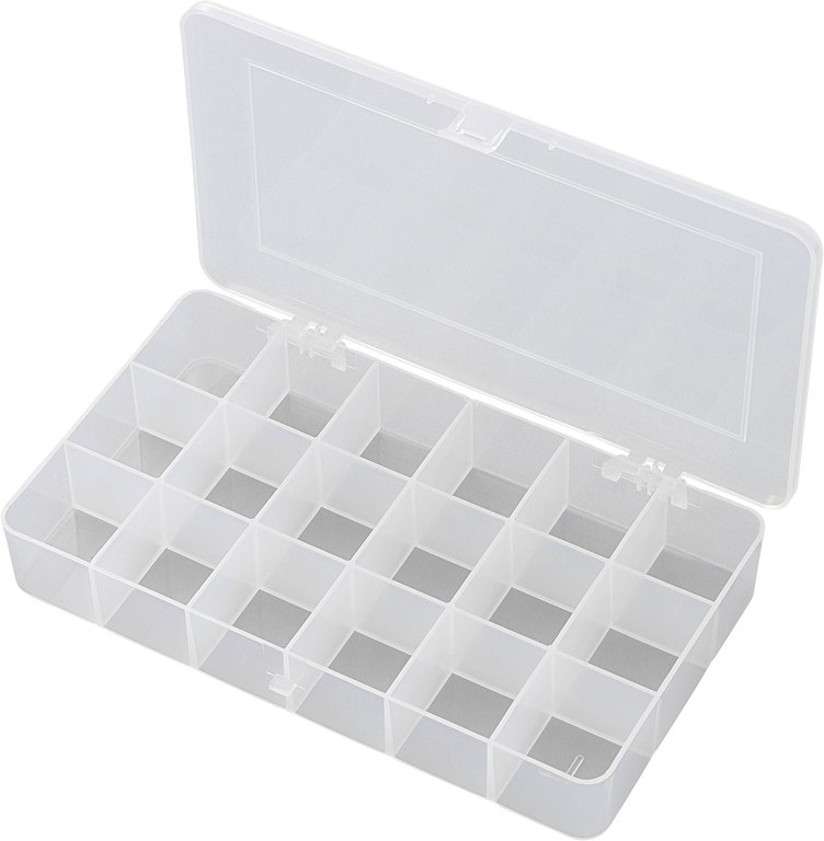 Tru Components E-107 kontejner za sortiranje (D * s * V) 210 * 112 * 30 mm broj fioka: 18 cvrstih pregrada Sadrzaj, kolicina, sadrzaj jedinica kolicine po prodajnoj jedinici