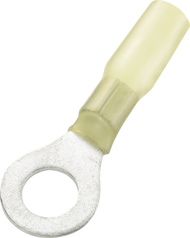 Okrugla kablovska papucica sa skupljacom cevi, presek (maks.)=6 mm 2, otvor: 8,3 mm delimicno izolovan, zute Tru Components 1583073