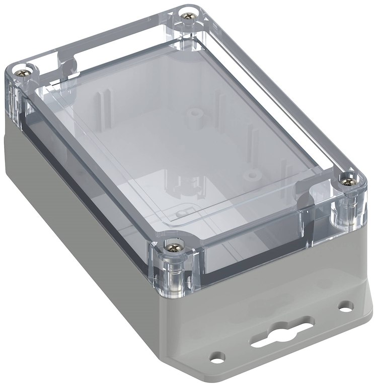 Tru Components TC-10860496 kuciste sa prirubnicom ABS-PC svetlo siva